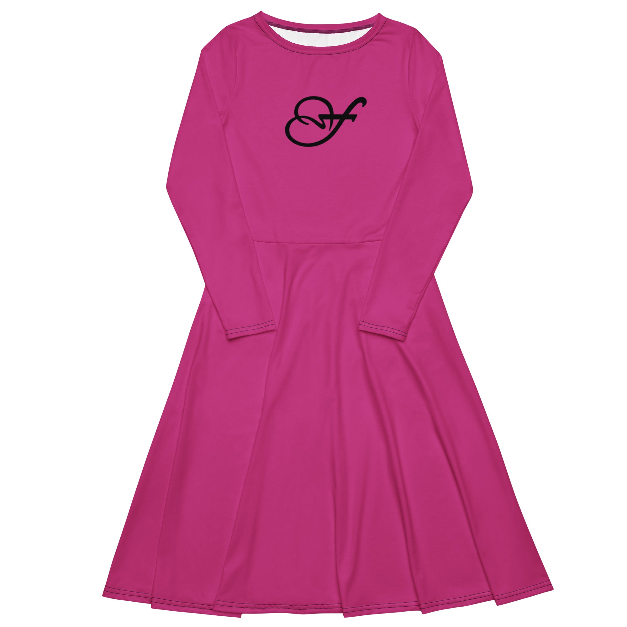 Yoke Fellow (Deep Cerise) Midi Dress – God Made Designs