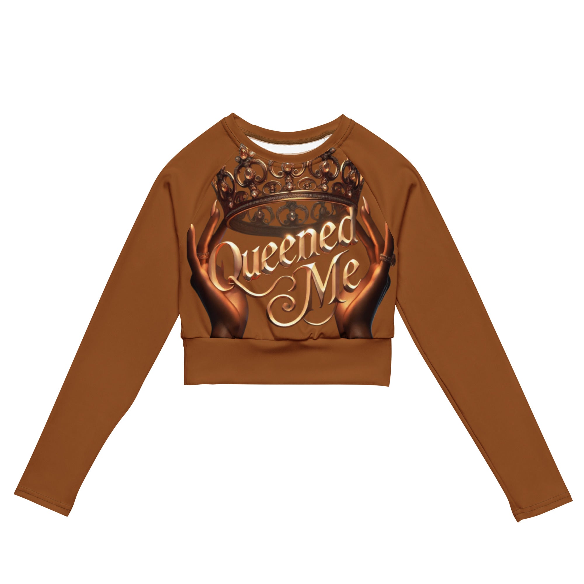 Queened Me (Caramel) Long-sleeve Crop Top – God Made Designs
