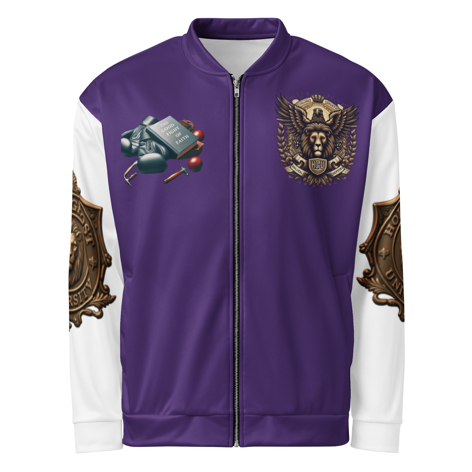 Holy Ghost University (HGU) Violet Bomber Jacket – God Made Designs
